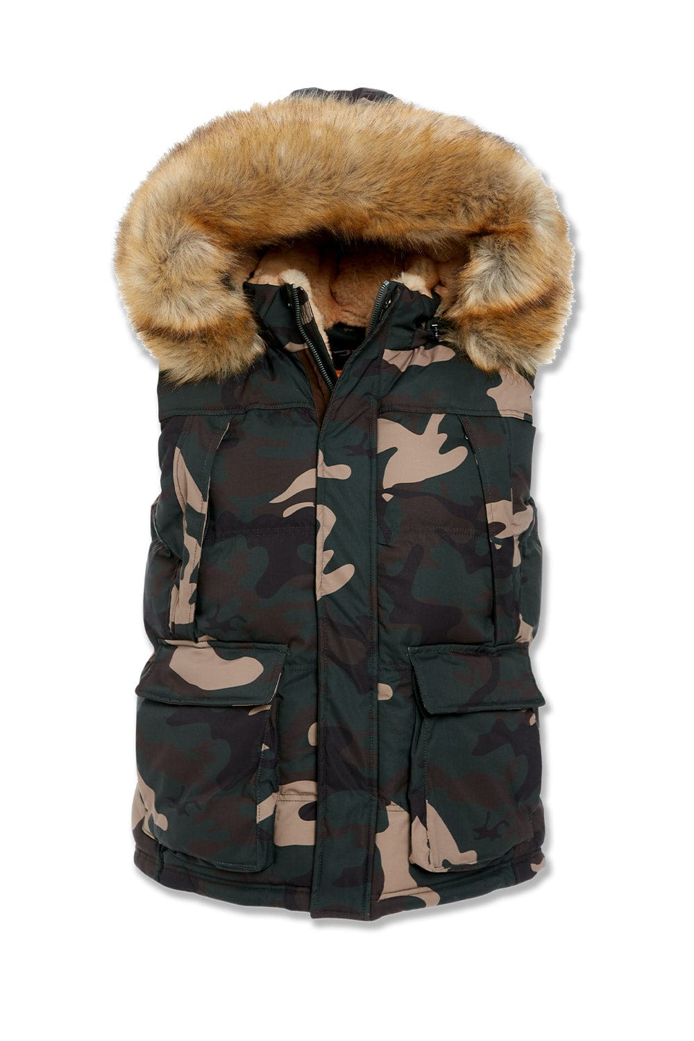 Jordan Craig Yukon Fur Lined Puffer Vest (Woodland)